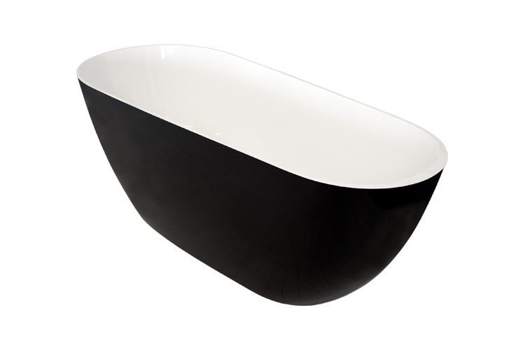 ADP Day Dream Gloss Black/White Cast Marble Freestanding Bath 1700 ...
