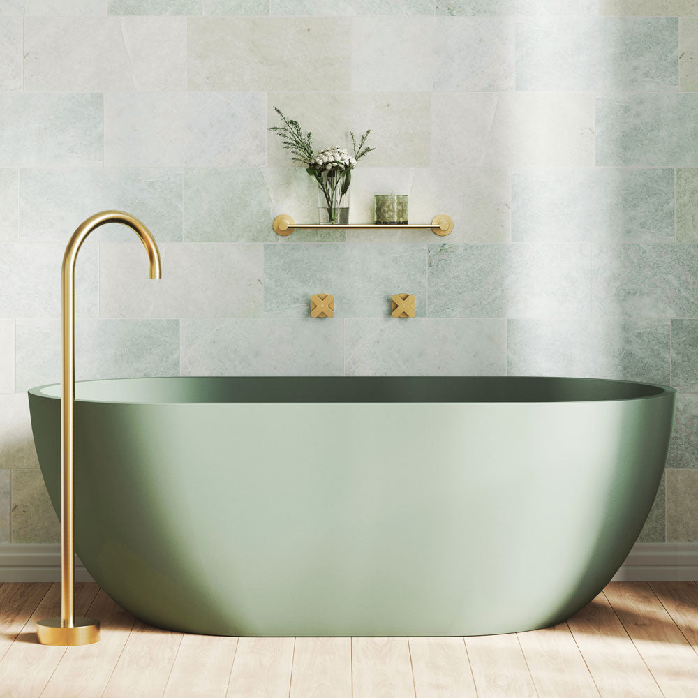 Fienza Jada Concrete Freestanding Bath Sage – Desino Tiles