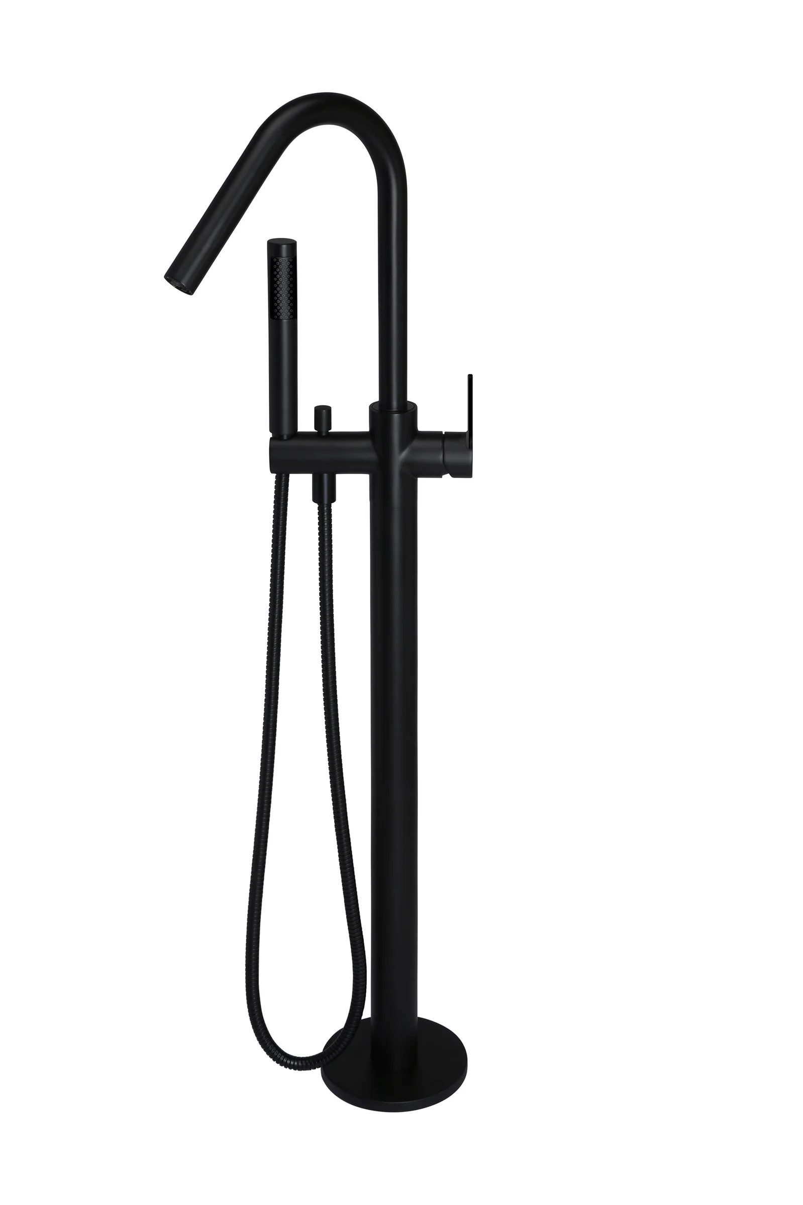 Meir Round Paddle Freestanding Bath Spout and Hand Shower Matte Black ...