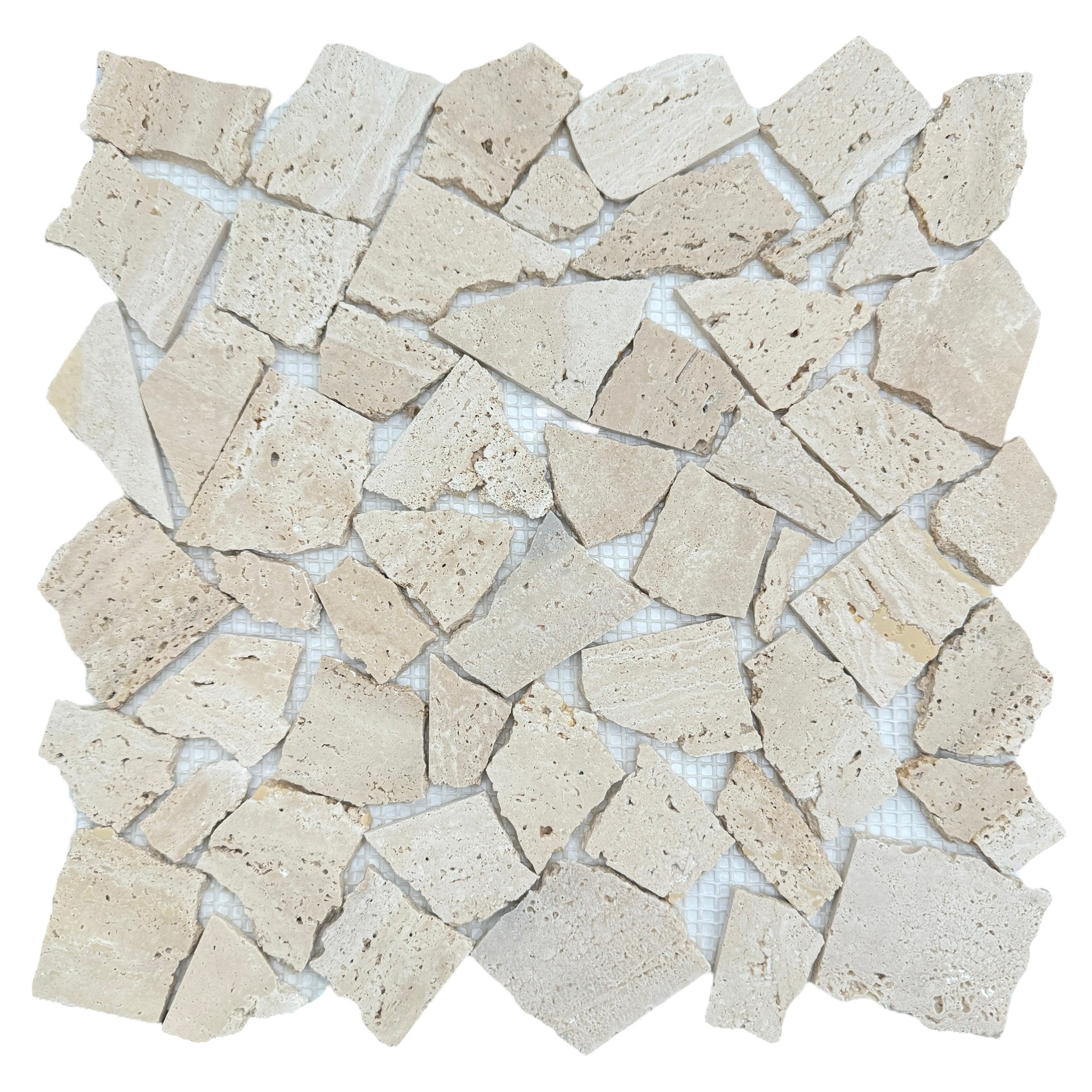 Crazy Rome Travertine Honed Mosaic – Desino Tiles